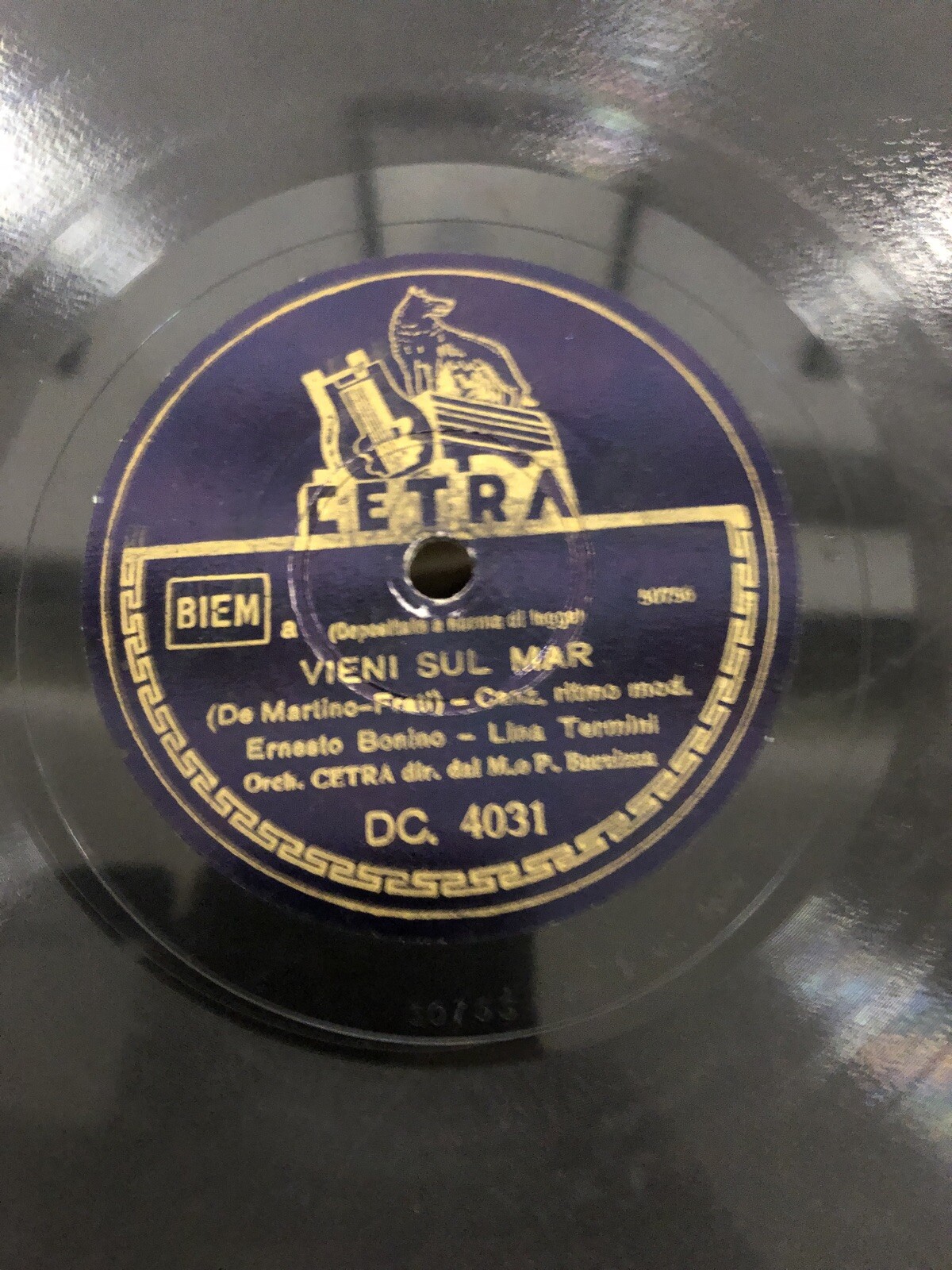 78 RPM E.BONINO & LINA TERMINI SINGS COME ON THE SEA BONINO MARIO TURNS ...