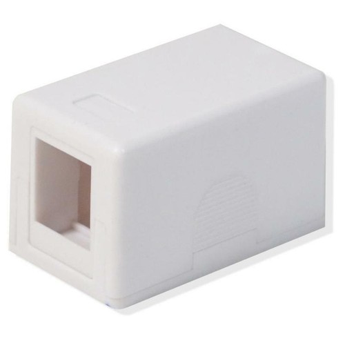 1 Port Single Hole Keystone Jack CAT5e/CAT6 White Surface Mount Box (5 ...
