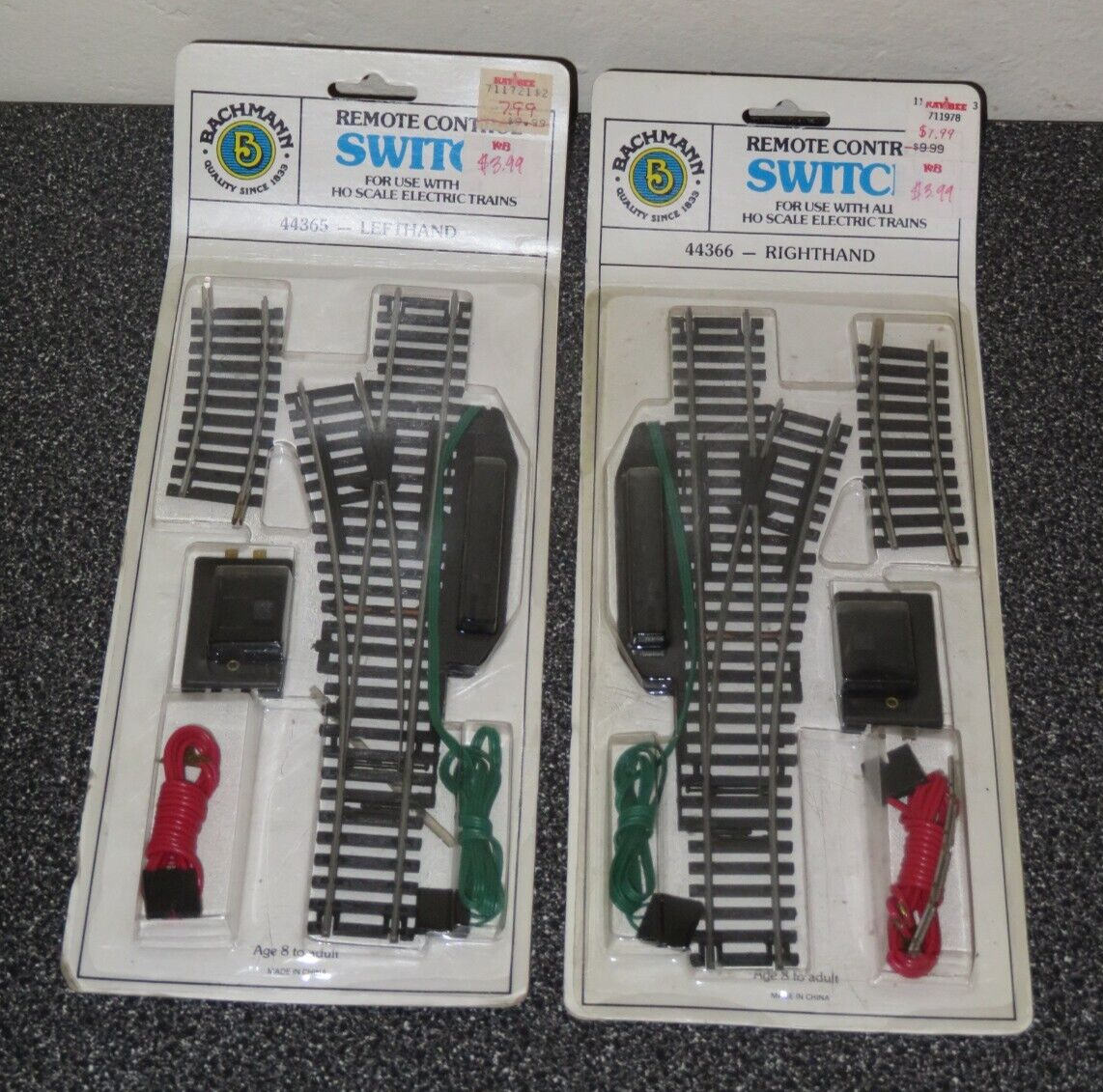 Vintage Bachmann Remote Control Switch #44365 Left Hand & #44366 Right ...