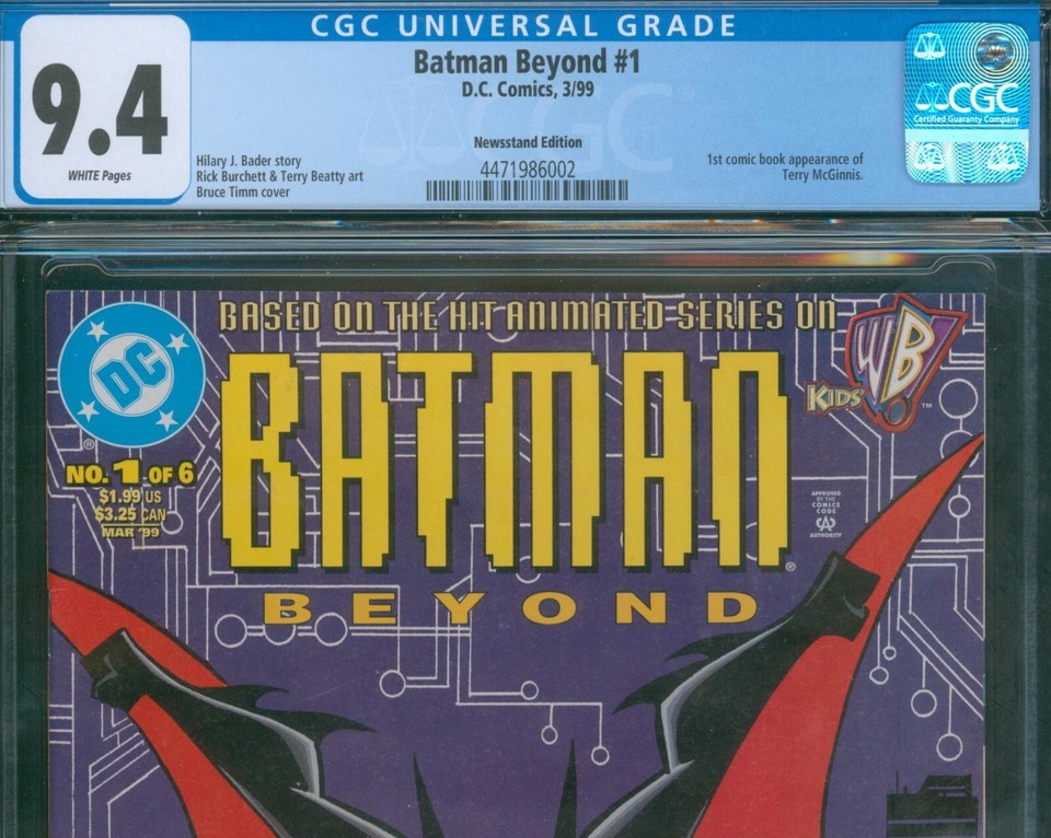 Batman Beyond #1 ⭐ NEWSSTAND EDITION - UPC VARIANT ⭐ CGC 9.4 Terry ...