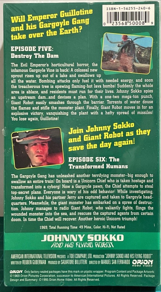 Johnny Sokko and His Flying Robot Episode 5 & 6 ( VHS 1995 ) Toei ...