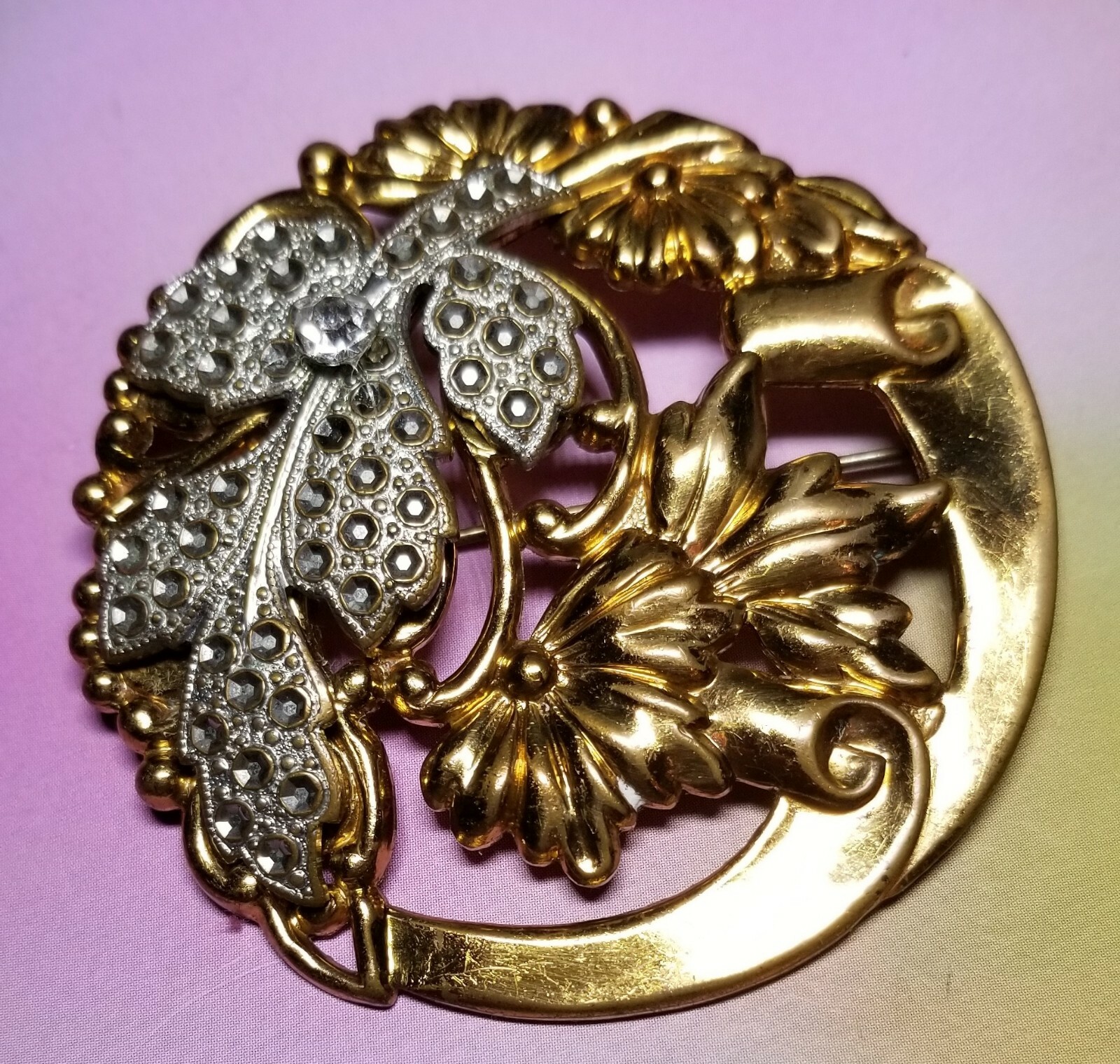 Victorian Vintage Repousse Flower Art Nouveau Art Dec… - Gem