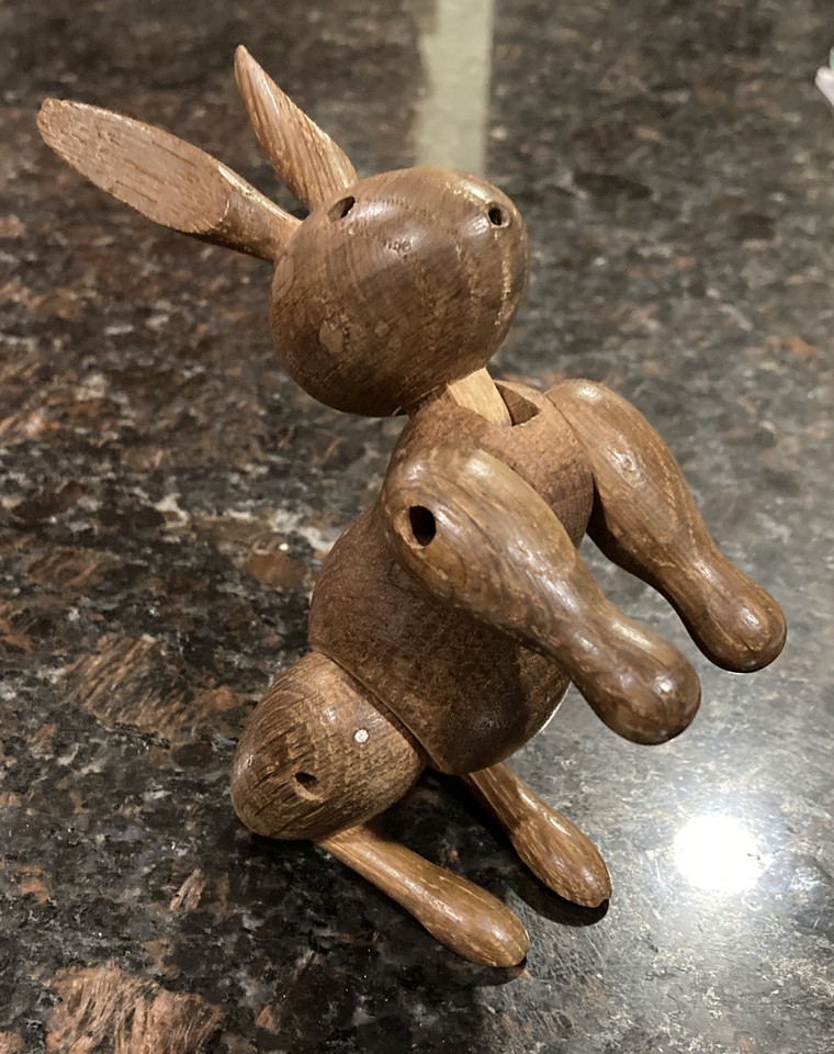 Vintage Articulated Danish Movable Wooden Rabbit By Kay Bojesen, 1957 ...
