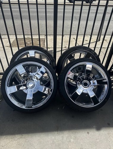 22x10 CHROME CHEVY SILVERADO SS WHEELS RIMS TIRES GMC SIERRA 1500 OBS ...
