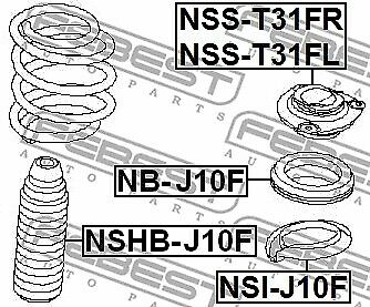 Mounting, shock absorbers for NISSAN (DFAC) NISSAN:SYLPHY Hatchback ...