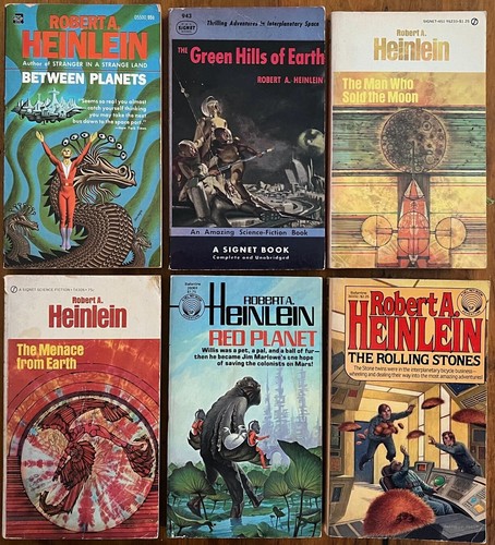 Robert Heinlein 6 Vintage Paperback Books Lot 1951 - 1983 Very Good+ ...