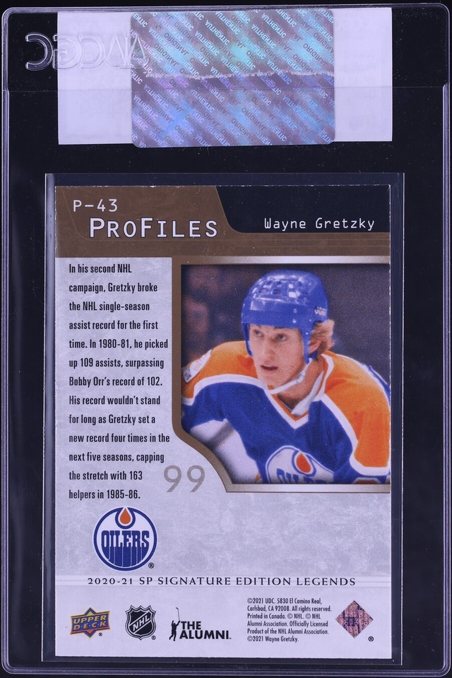 2020 WAYNE GRETZKY UD SP SIGNATURE EDITION LEGENDS PROFILES GOLD #P-4 ...