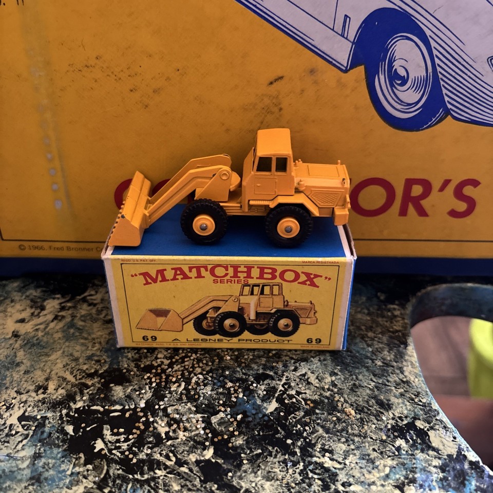 VTG 1960s Matchbox Series Lesney #69 Yellow Harta Tractor Shovel Diecast Toy EUC | eBay