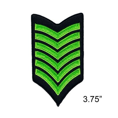 Green Military Stripes Chevron Embroidered Iron On Patch 110-D | eBay