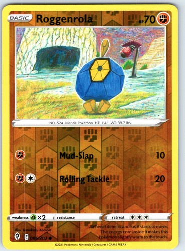 Roggenrola Common SWSH07: Evolving Skies Reverse Holo 086/203 LP | eBay