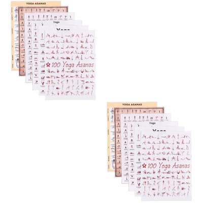 2 Count Yoga Poster Travel Office Poses Posters Pilates Wall Workout ...