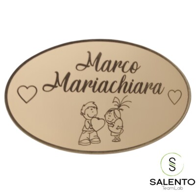 Targa Targhetta Porta Nomi Personalizzata In Plexiglass Specchiato Oro ...