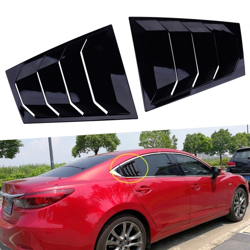 Side Black ABS 1/4 Window Louver Cover Fit for Mazda 6 Atenza 2014 2015 ...