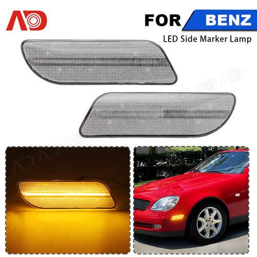 Clear Lens LED Side Marker Lights For 1998-04 Mercedes Benz SLK R170 ...