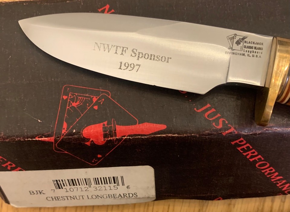 VINTAGE BEAUTIFUL BLACKJACK NWTF CHESTNUT LONGBEARDS KNIFE NEVER USED ...