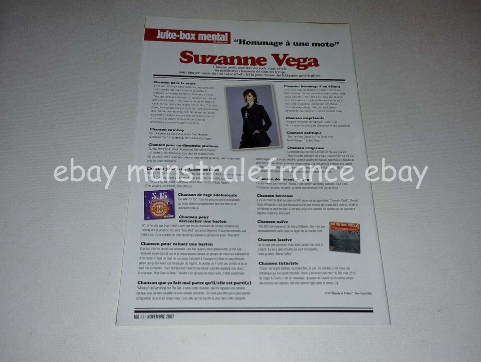 Martha & The Vandellas Yardbirds Tom Petty Dylan Suzanne Vega clippings ...