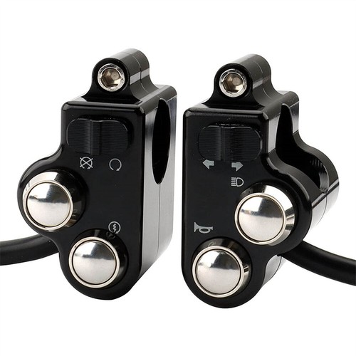1 Pair 22mm Universal CNC Motorcycle Handlebar Switch Control Part With ...