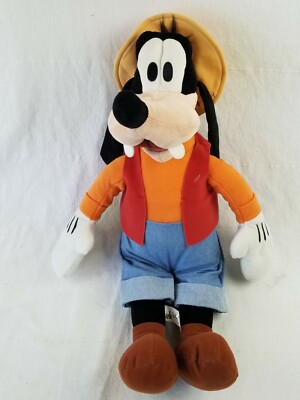 Disney Parks Goofy Plush Tan Hat Red Vest Jeans 18" Tall Goofey | eBay