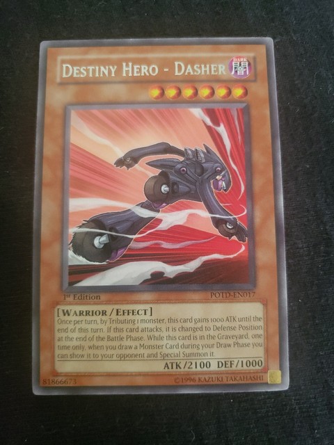 Yu-Gi-Oh! TCG Destiny Hero - Dasher Power of the Duelist POTD-EN017 1st ...