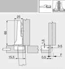 Blum Mini Hinge 71T0650 Cliptop Dual Twin Half Overlay, Mini Hinge 94 ...