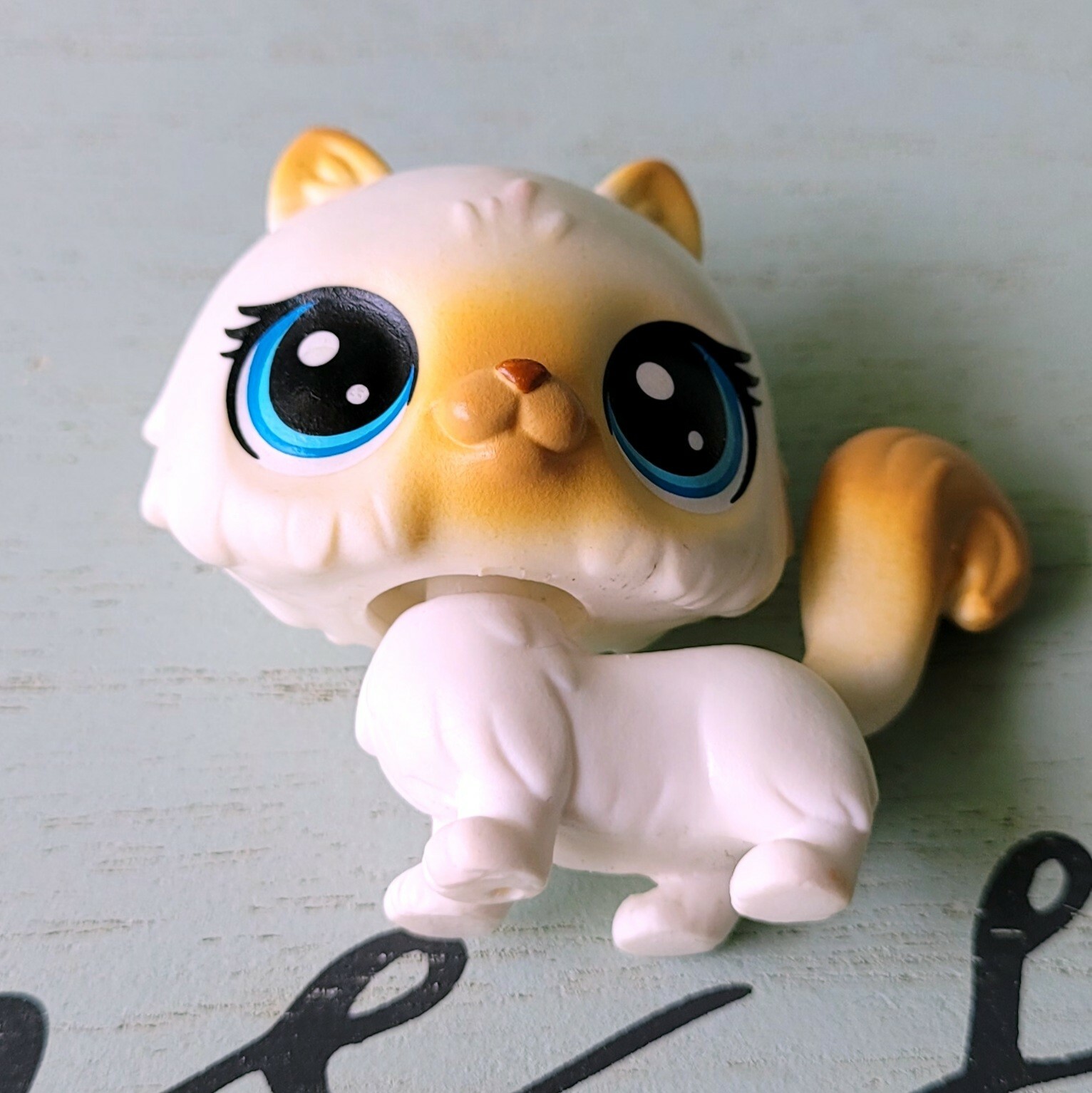 Littlest Pet Shop Tan White Himalia Cattrick #1-104 Blue Eye Himalayan ...