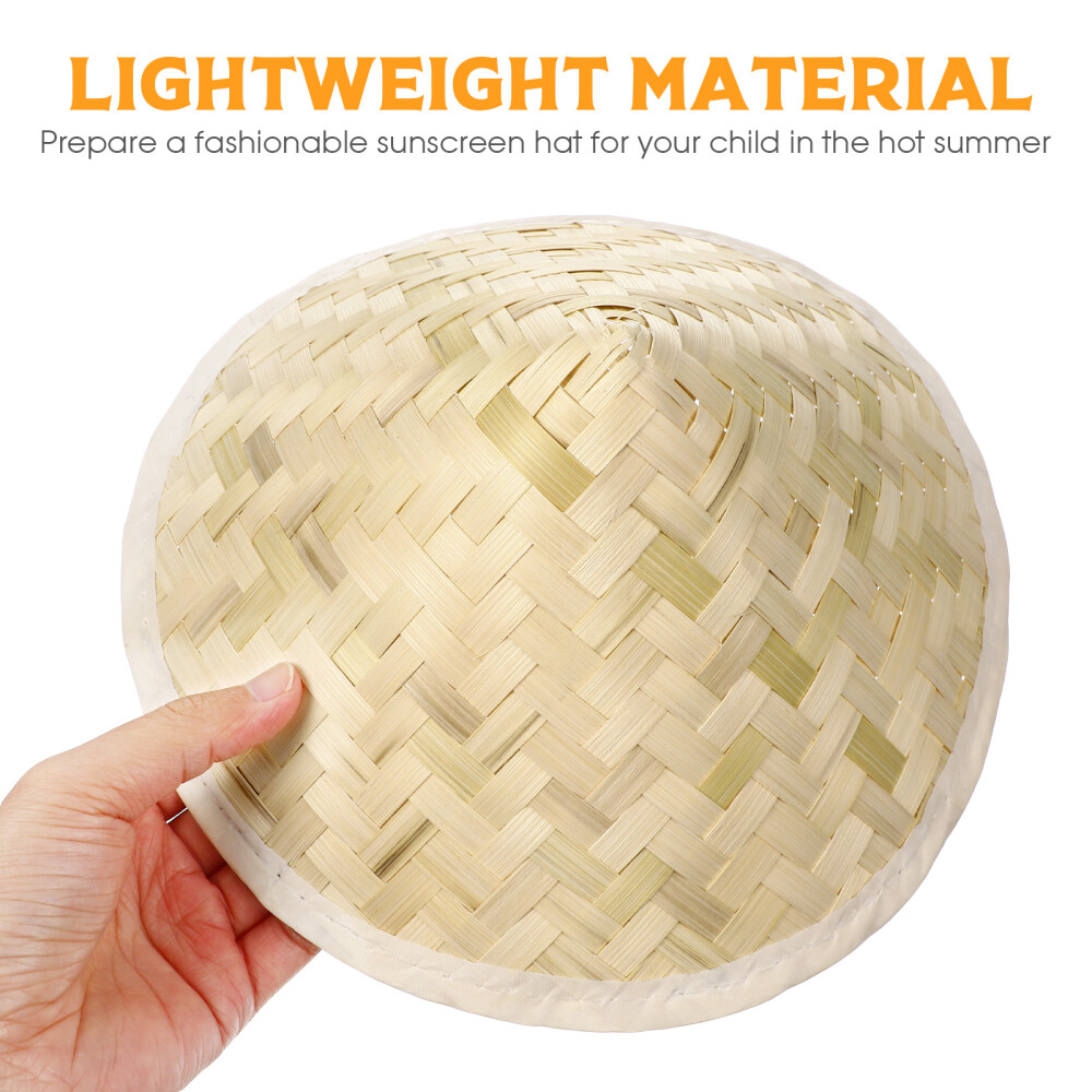 2 Pcs Rice Hats for Men Bamboo Summer Sun Kids Weaving Conical Toy Man ...
