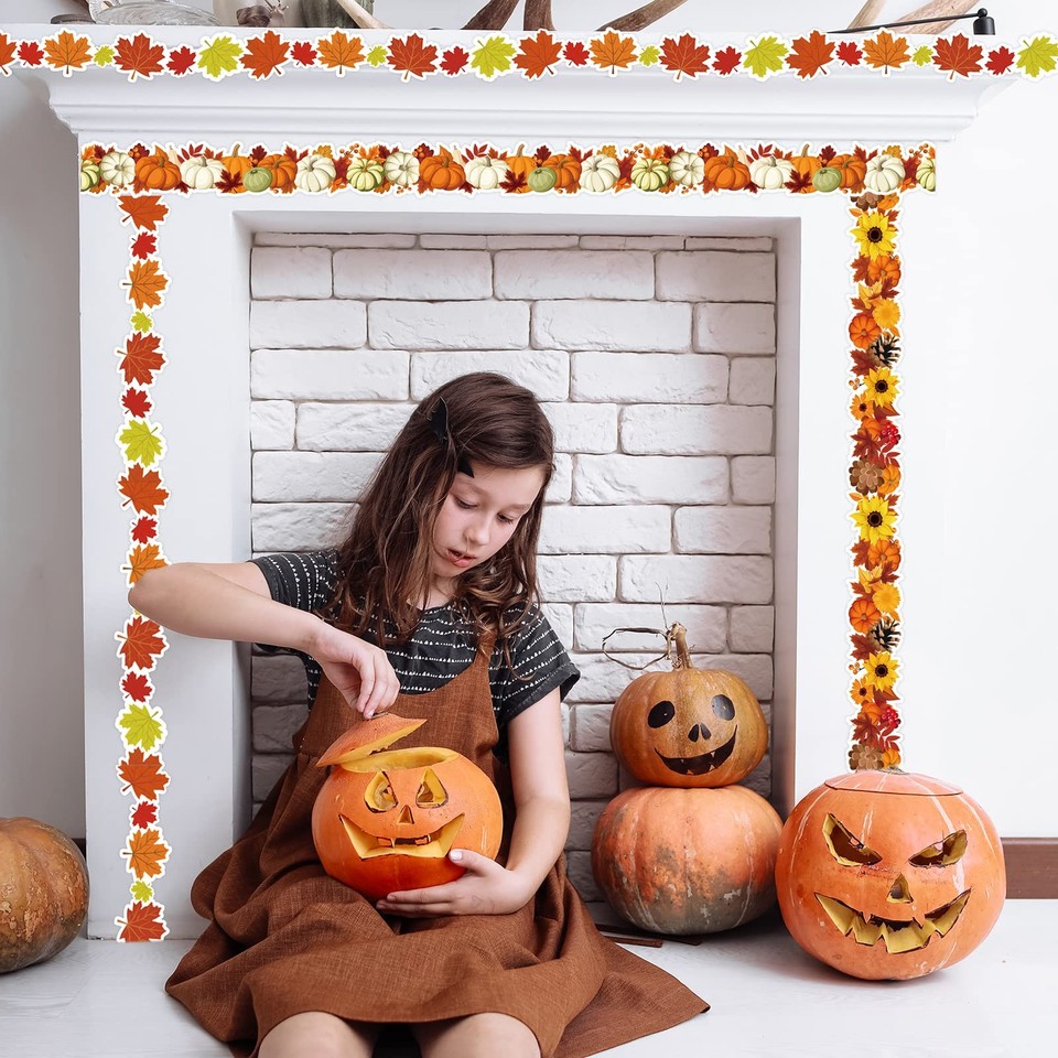 69ft Fall Bulletin Board Borders Autumn Thanksgiving Bulletin Trim ...