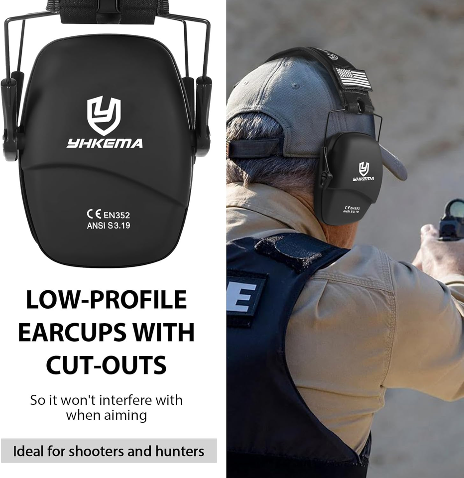 Tactical Shooting Ear Protection Earmuffs, NRR 26dB Passive Noise ...