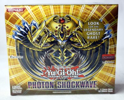 RARE YU-GI-OH TCG PHOTON SHOCKWAVE SEALED BOX OF 24 BOOSTER PACKS 1ST ...