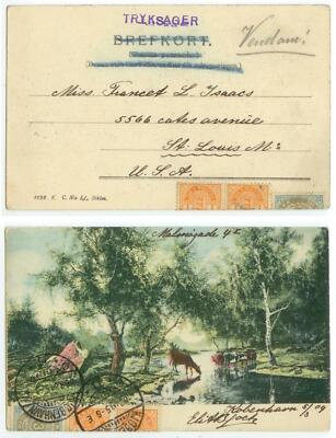 1904 Copenhagen Denmark Tryksager Printed Matter pc to St Louis - cover ...