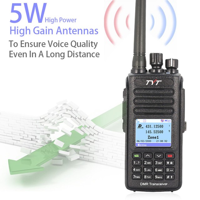 KJD TYT MD-UV390 Dual Band 2 Way Digital Mobile Radio - Black for sale ...