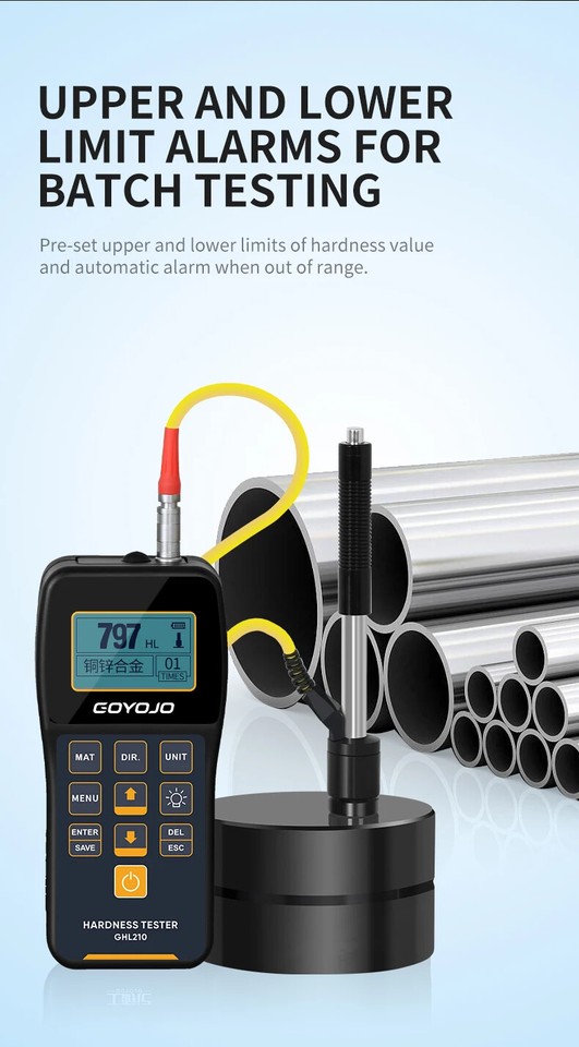 GHL210 Leeb Hardness Tester Meter Rebound Durometer HRB HRC HRA ...