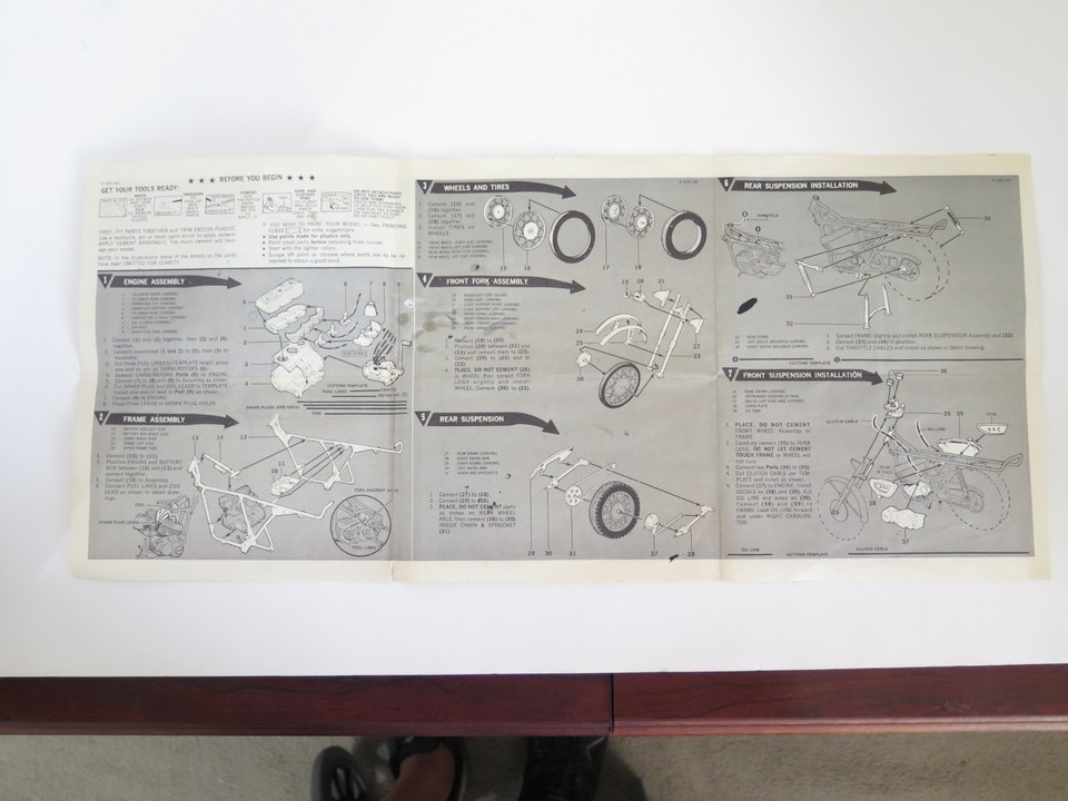 Vintage Revell Kawasaki Mach III Motorcycle Model kit H-1500 ...