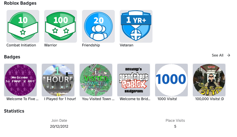 2012 ROBLOX ACCOUNT + RARE OFFSALES/EVENT ITEMS | eBay UK