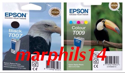 Epson T007 & T009 Genuine Black & Colour Ink Cartridges T007 T009 ...