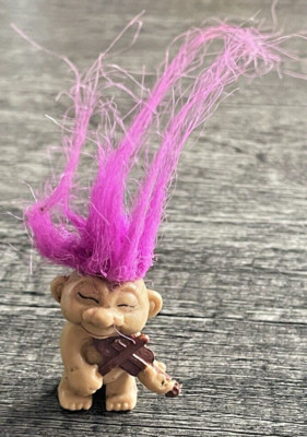 Whimsical Vintage: Purple-Haired Russ mini Troll Pencil Topper Playing ...