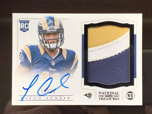 2013 Tavon Austin National Treasures AUTO PATCH RC /25 Rookie Autograph ...