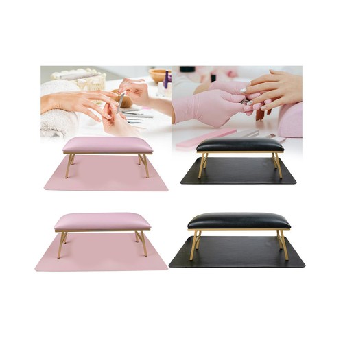 Nail Pillow and Mat Soft PU Leather Nail Table Mat for Manicurist Salon ...