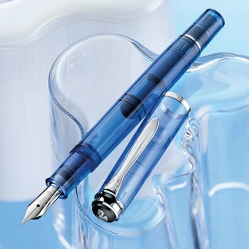 Pelikan M205 Blue Demonstrator Fountain Pen Extra Fine Nib Special ...
