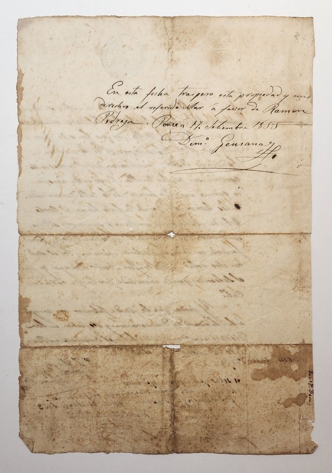 ANTIQUE SPANISH COLONIAL DOCUMENT / PONCE PUERTO RICO 1853 | eBay