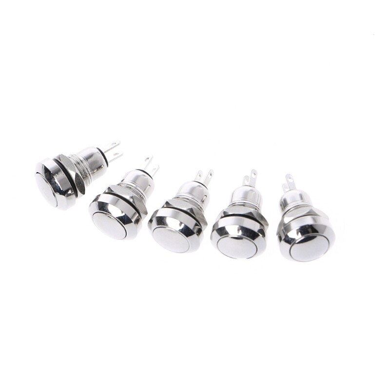 5 Pcs 8mm Metal Momentary 1NO 2 Pin Mini Push Button Switch 3A/250V AC ...