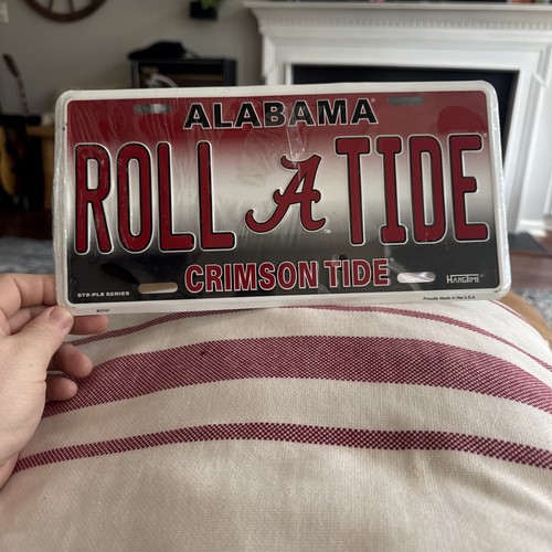 ALABAMA CRIMSON TIDE ROLL TIDE EMBOSSED METAL NOVELTY LICENSE PLATE TAG ...