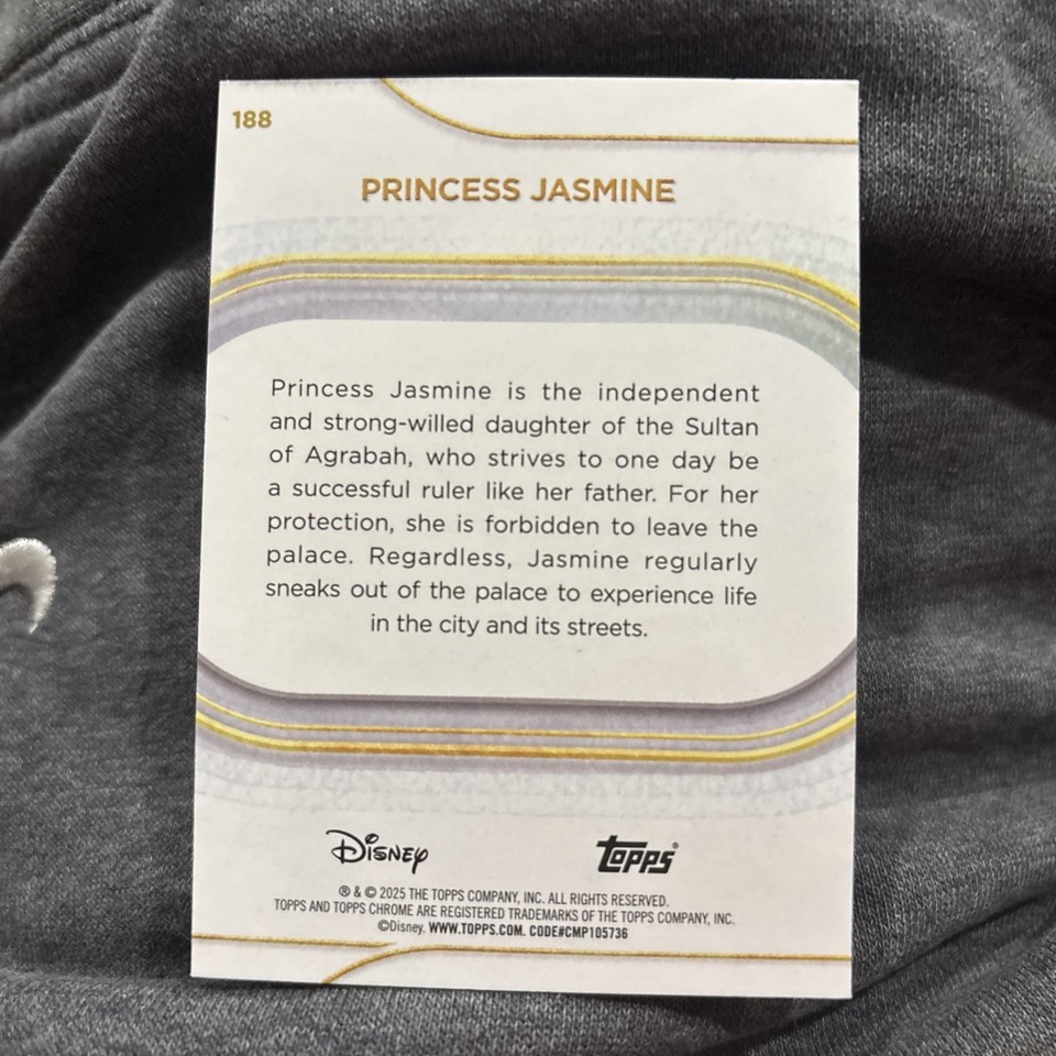 2025 Topps Chrome Disney Princess Jasmine #188 Live Action Naomi Scott ...
