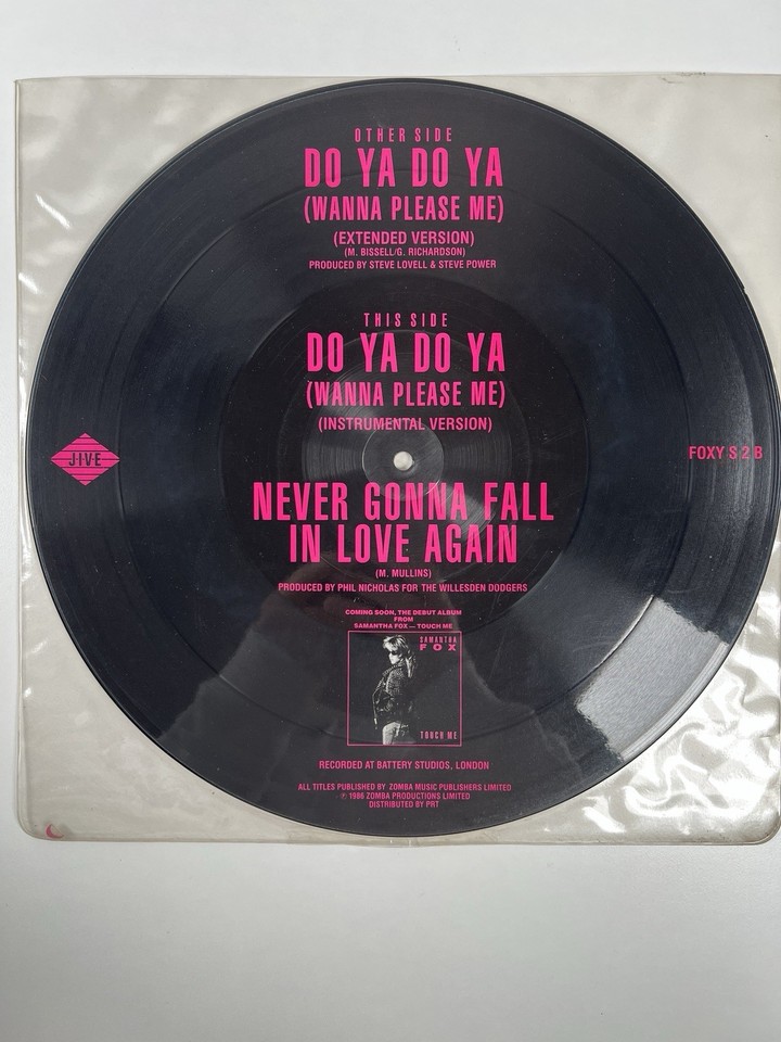 Samantha Fox Do Ya Do Ya (Wanna Please Me) 12" Vinyl Maxisingle PICTURE ...
