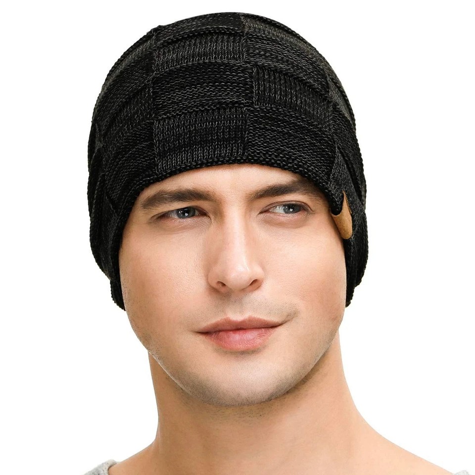 Slouchy Beanie for Men Winter Hats for Guys Cool Beanies Mens Lined ...