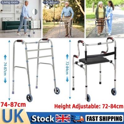 Folding Lightweight 2 Wheeled Walker Mobility Elderly Walking Aid with ...