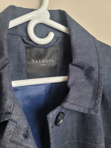 Talbots Women's Plus 2x Solid Denim Blue Light Jacket | eBay
