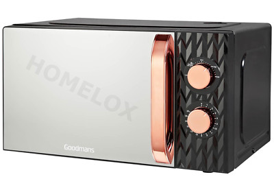 NEW Black & Copper Textured Effect Microwave Capacity 20L Mirror Finish ...