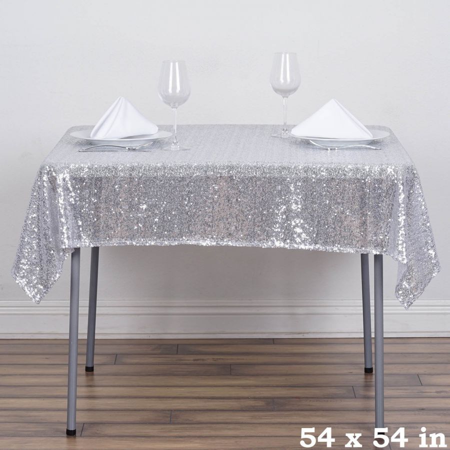 Sequins Table Overlay 54 x 54 inch Sparkly Tablecloth 3 Colors Wedding ...