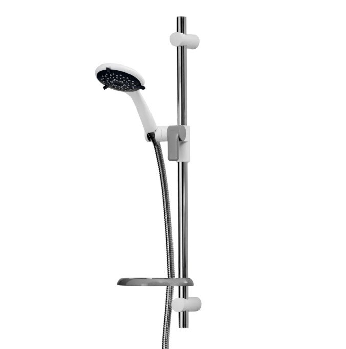 TRITON 25mm Omnicare Extra Long Shower Riser Rail Stainless Steel White ...